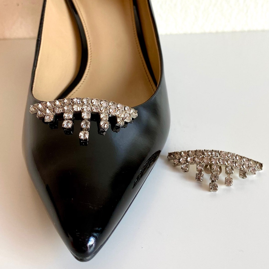 Vintage 1950s Clear Rhinestones Shoe Clips / Silver Tone Shoe Clips - Etsy