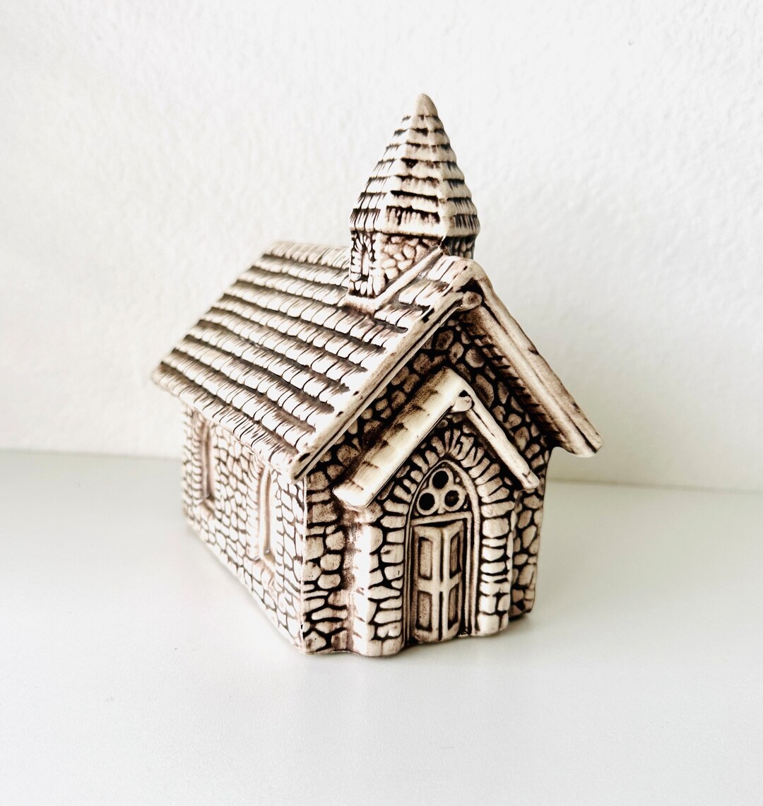 Vintage Albertas Church Ceramic Coin Bank, Hand Painted Piggy Bank ...