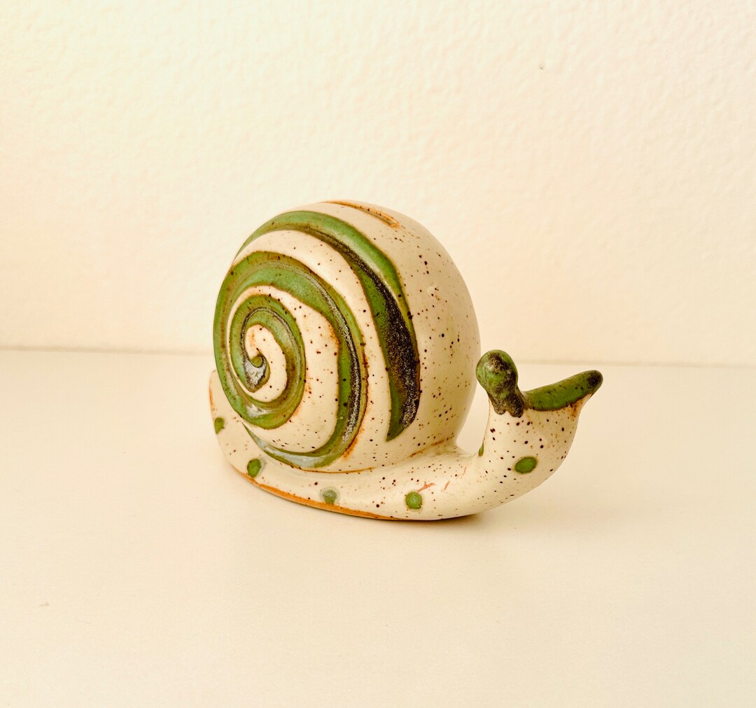 1960's Counterpoint Japan Pottery Snail Bank, Ceramic Green Swirl Money ...