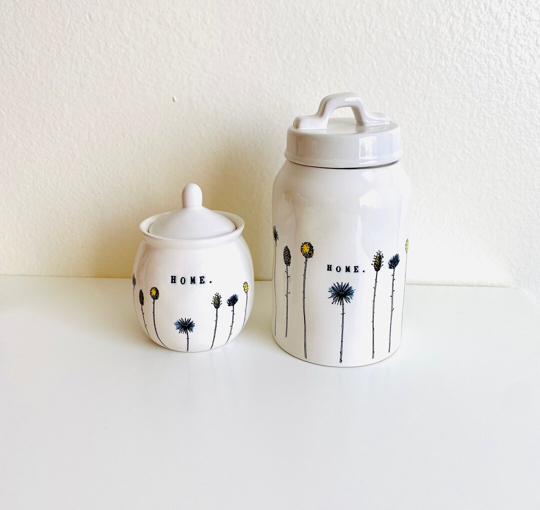 Vintage Rae Dunn Homeline Collection, Sugar Dish and Tall Canister Home ...
