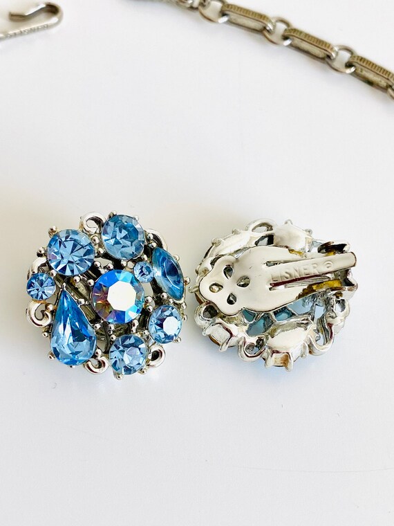 Vintage LISNER Baby Blue Rhinestones Earring and Choc… - Gem
