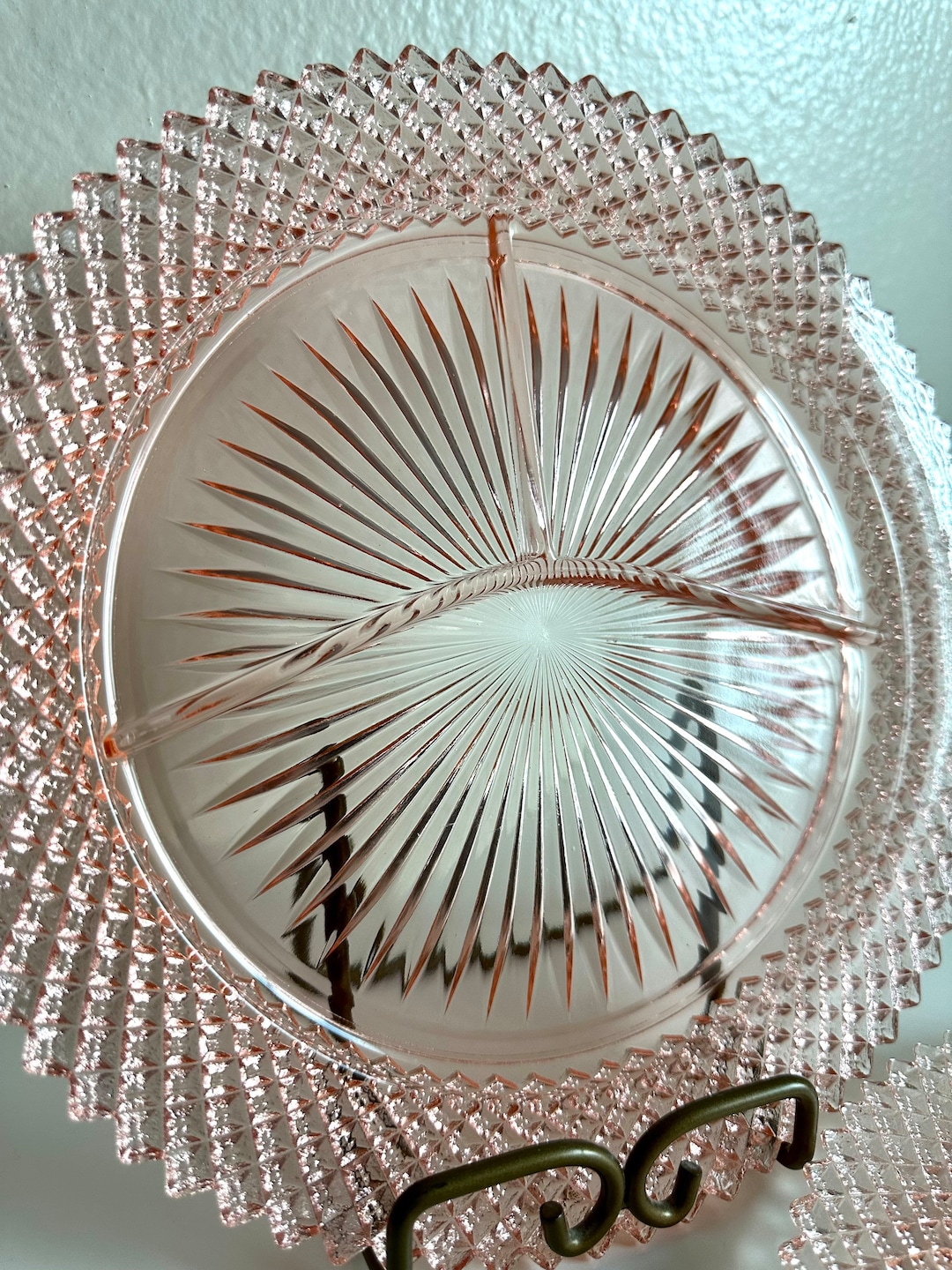 Miss America Pink Depression Glass Divided Grill Plate by Hocking Lot ...