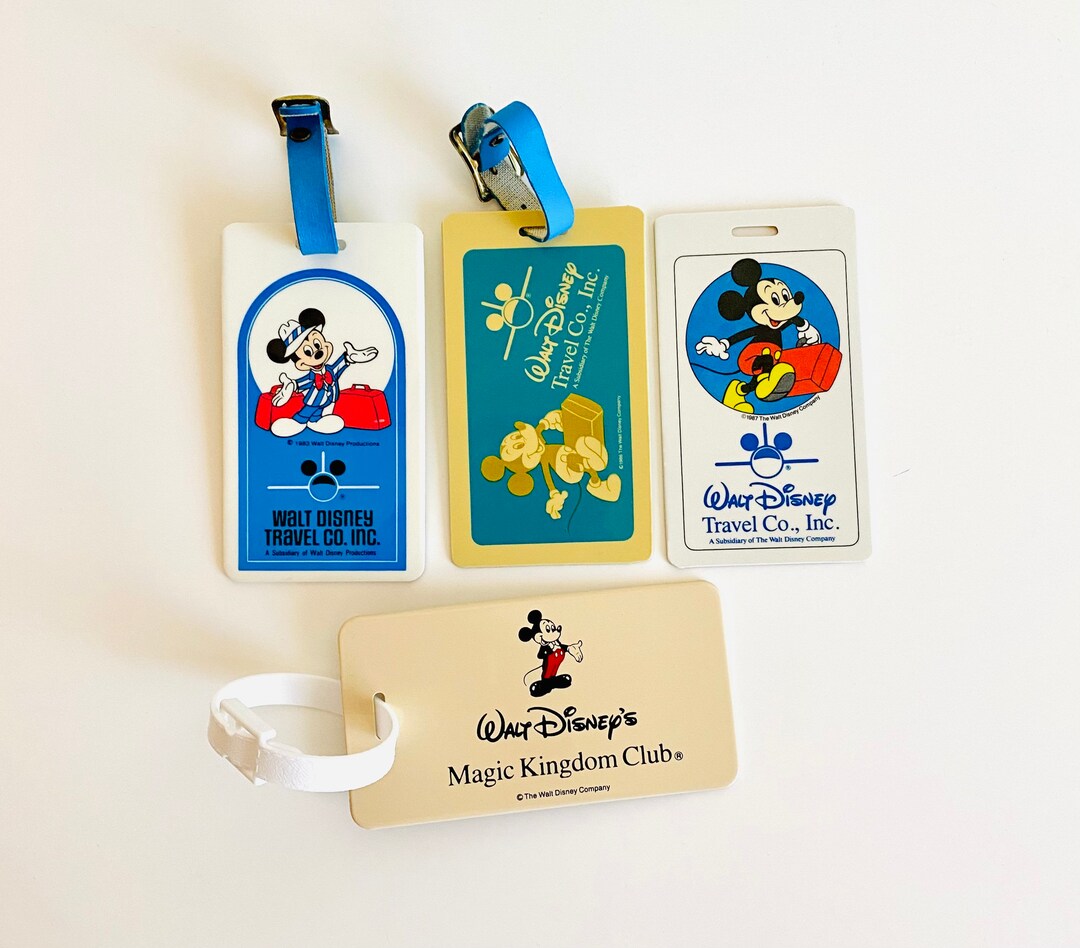 80s DISNEY Luggage Tags; Walt Disney Travel Company Set of 4 - Etsy