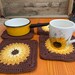 Boho Sunflower Trivets Set of 4 in Sunflower Colors of Brown, Gold and ...