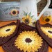 Boho Sunflower Trivets Set of 4 in Sunflower Colors of Brown, Gold and ...