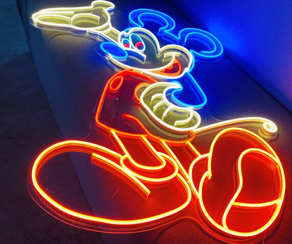 Wall Décor Wall Hangings Neon mouse cartoon Neon Sign LED Neon Sign ...