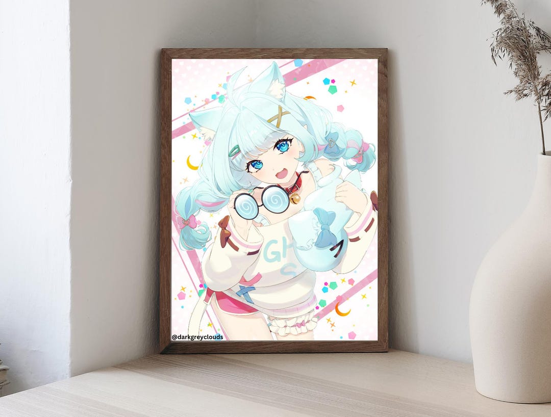 Maid Mint Fantome Otaku Vtuber Poster - Wall Art - Etsy