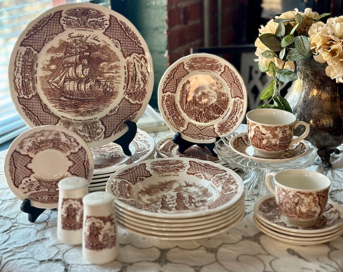 Alfred Meakin Fair Winds Ironstone China Dinnerware | 28 Pcs Serves 6 ...