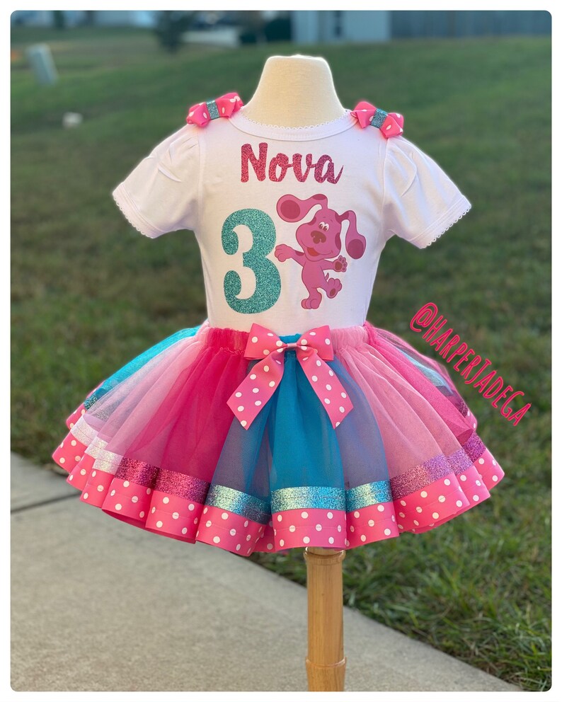 Blue Clues Magenta Ribbon Tutu Outfit - Etsy