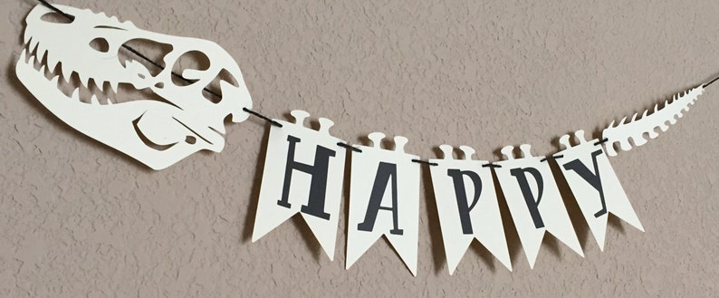 Dinosaur Fossil Banner Dinosaur Party Jurassic World Banner - Etsy