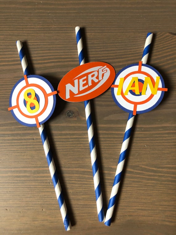 Nerf Inspired Party Straws Nerf Paper Straws Nerf Birthday | Etsy