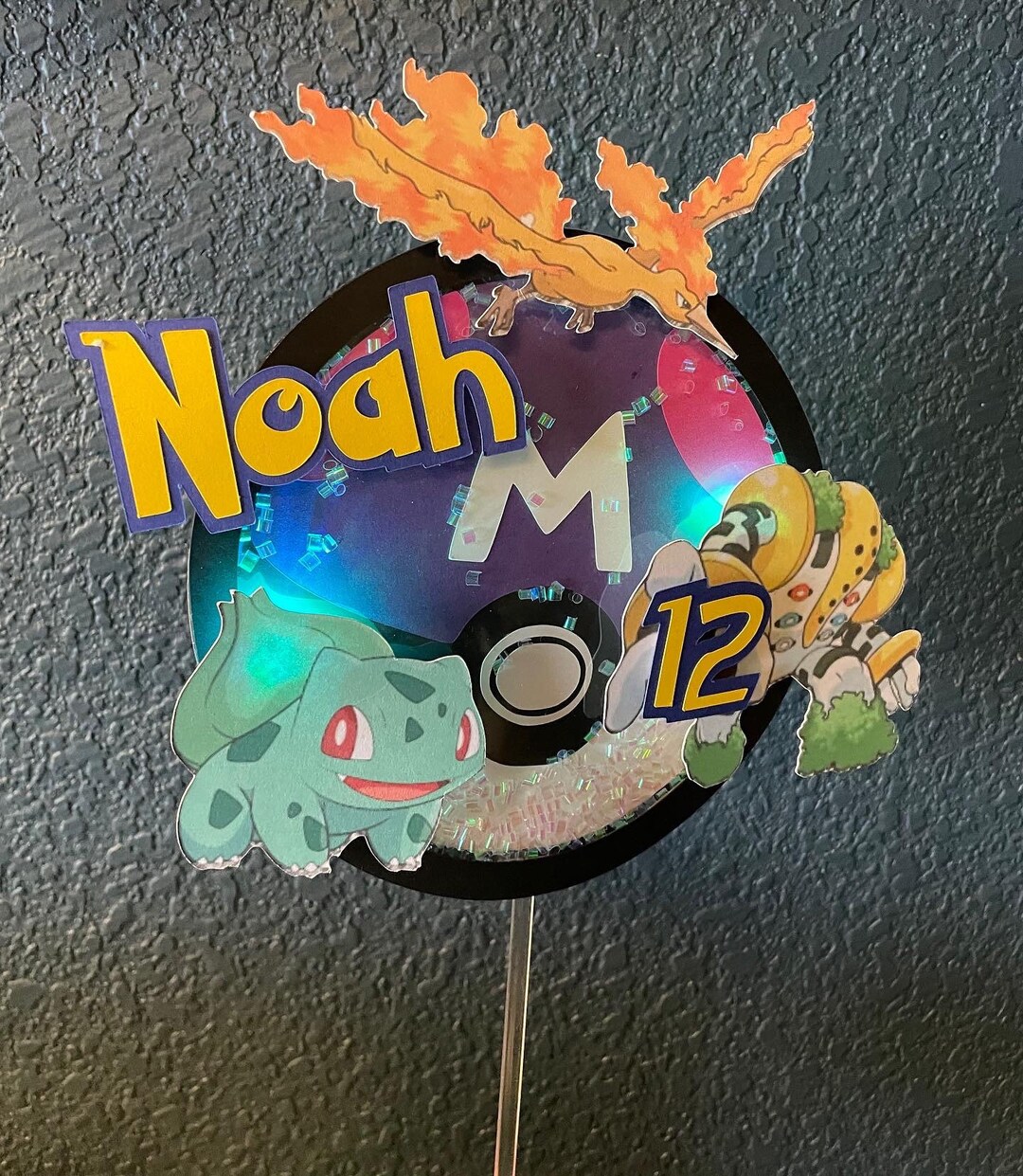 Pokémon Inspired Shaker Style Lighted Cake Topper Pokémon Party - Etsy