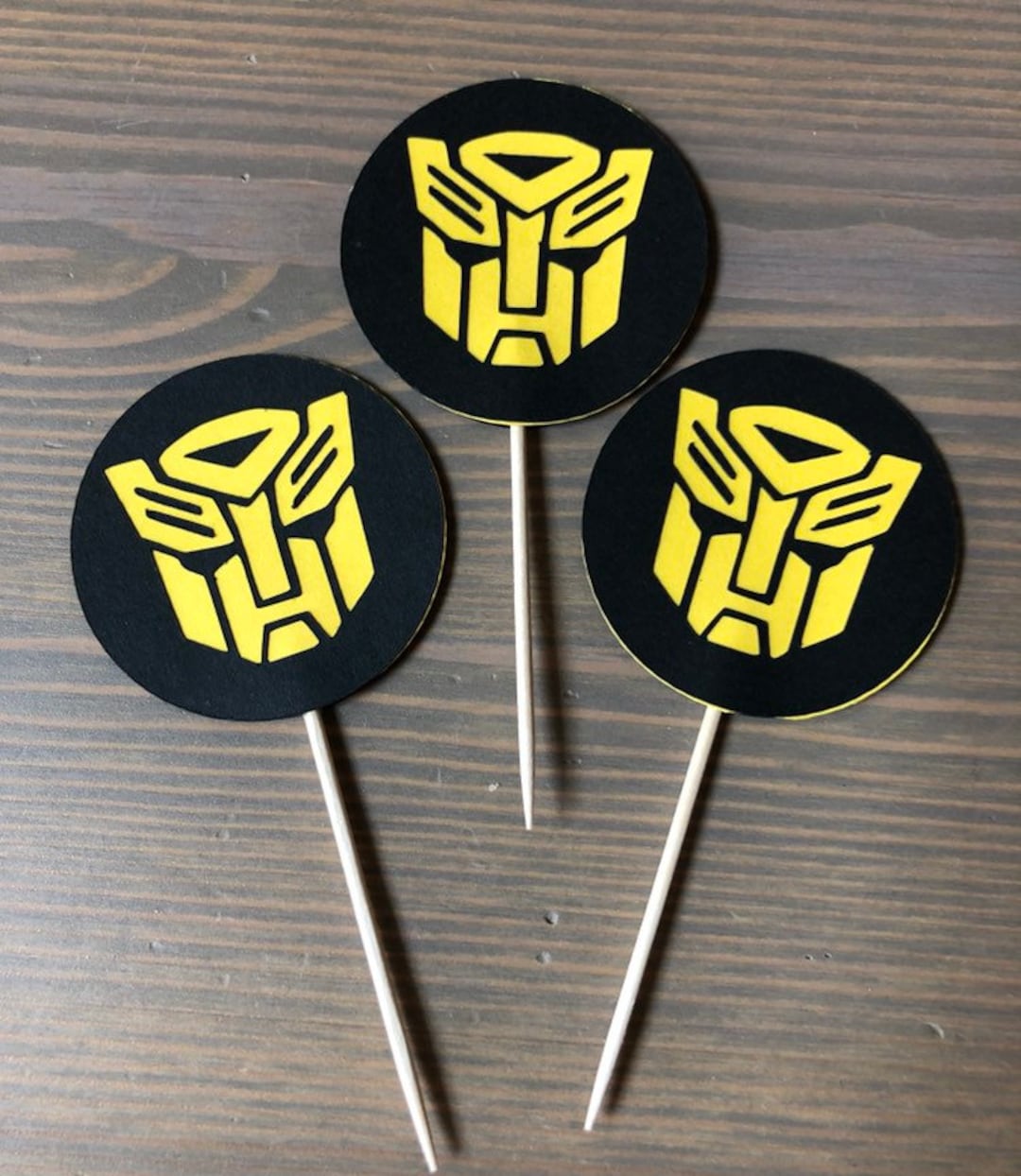 Transformers Bumblebee Optimus Prime Inspired Cupcake Treat Toppers ...