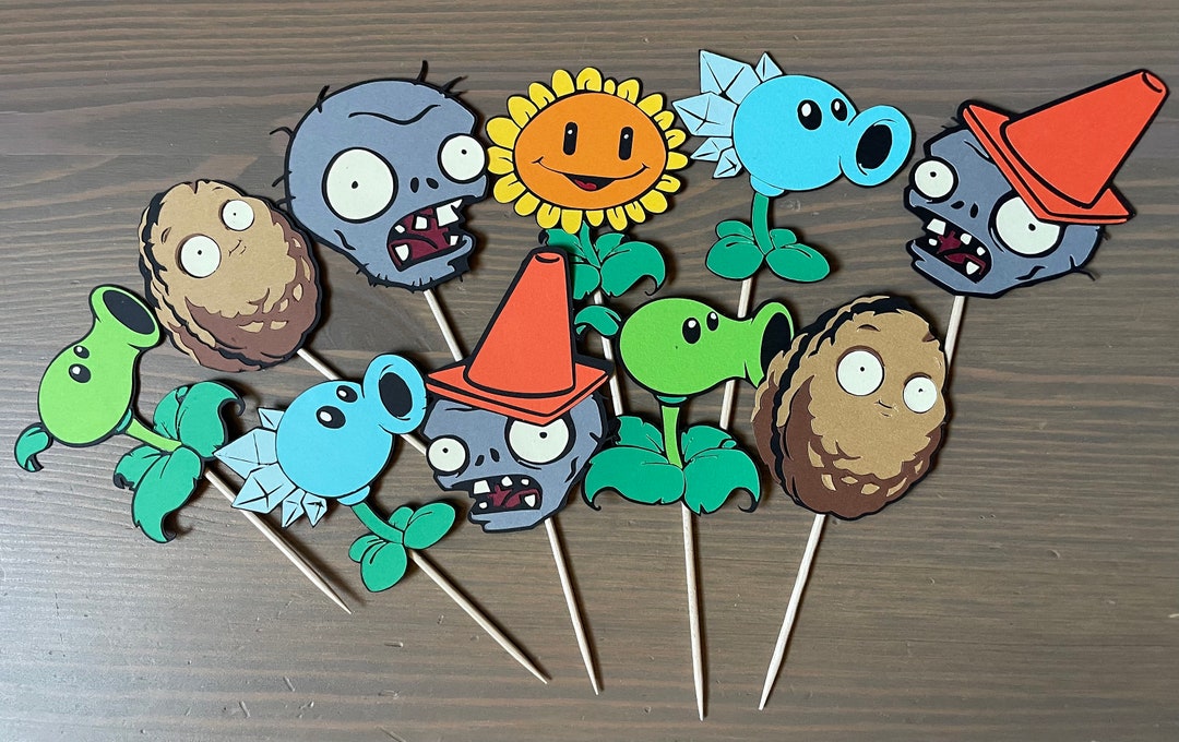 Plants Vs Zombies Inspired Treat Toppers PVZ Party Decorations - Etsy