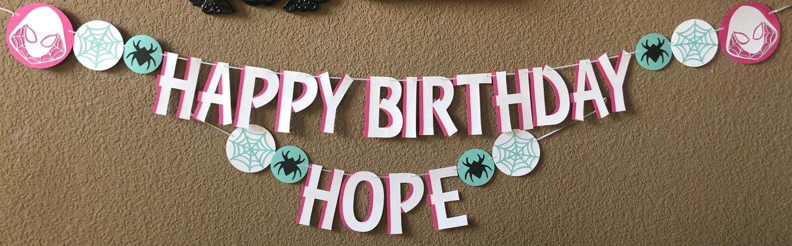 Spider-gwen Party Banner Into the Spider-verse Party Decorations Ghost ...