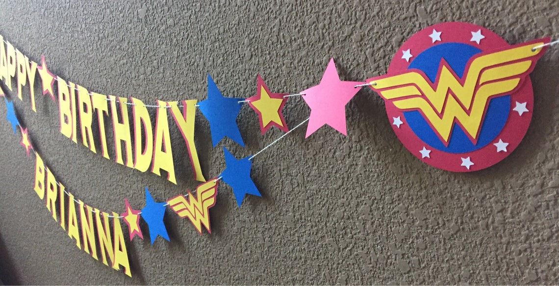 Wonder Woman Inspired Party Banner Justice League Party Wonder - Etsy
