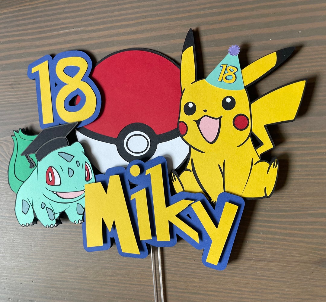 Pokémon Inspired Cake Topper Pokémon Party Decorations - Etsy