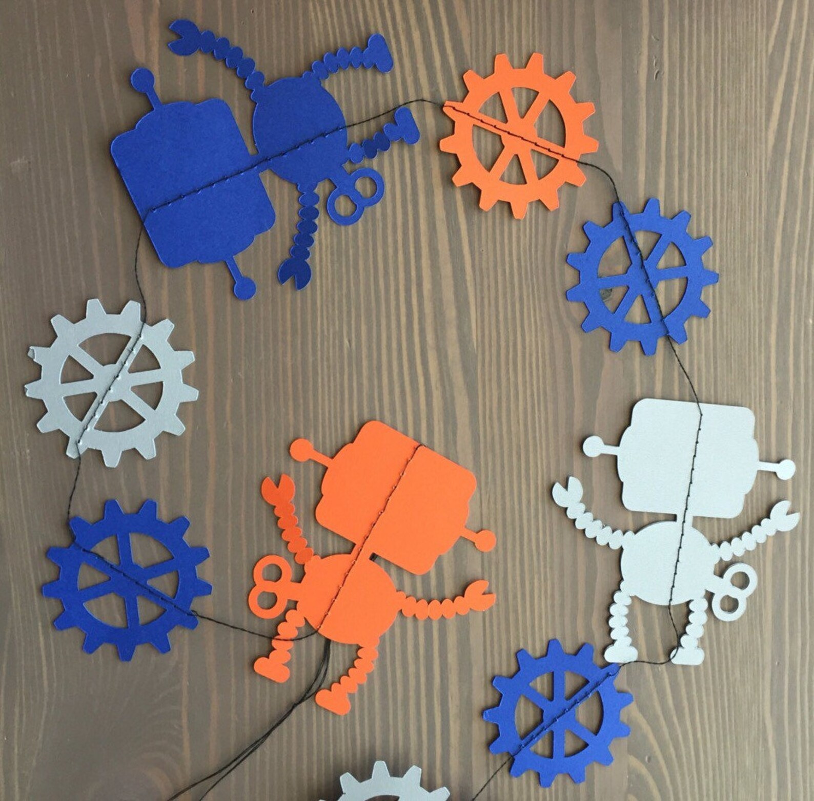 Robot Party Garland Robots and Gears Decorations - Etsy