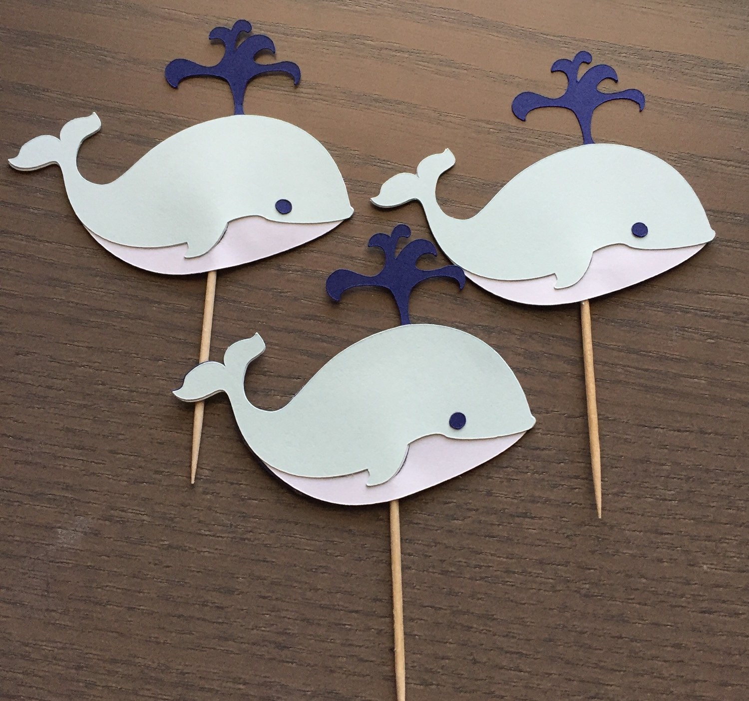 Baby Beluga Whale Cupcake Treat Toppers Whale Party Whale Baby - Etsy