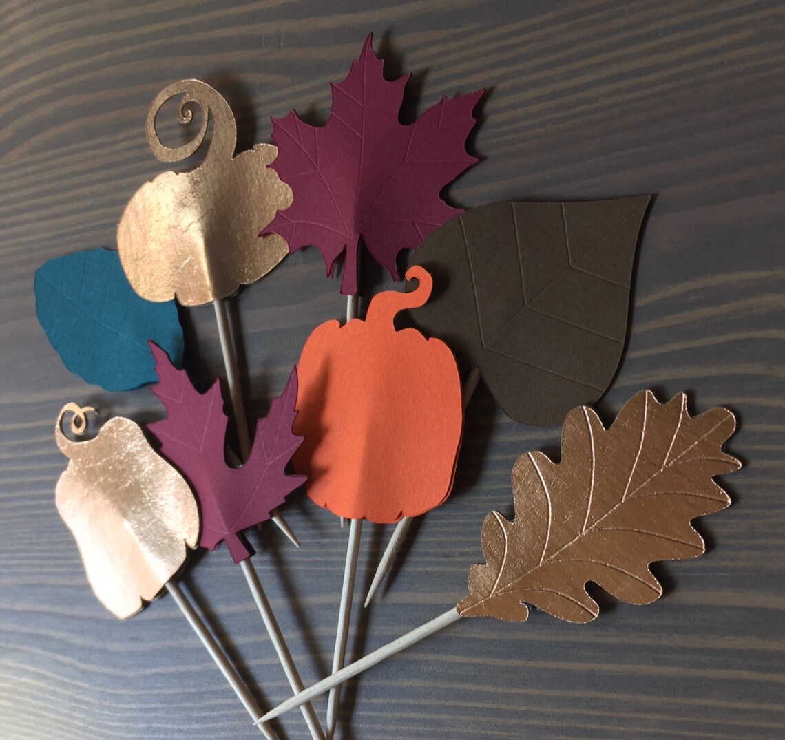 Fall Cupcake Topper Mix Harvest Party / Fall in Love | Etsy