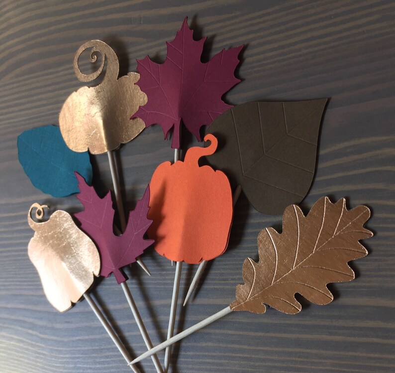 Fall Cupcake Topper Mix Harvest Party / Fall in Love | Etsy