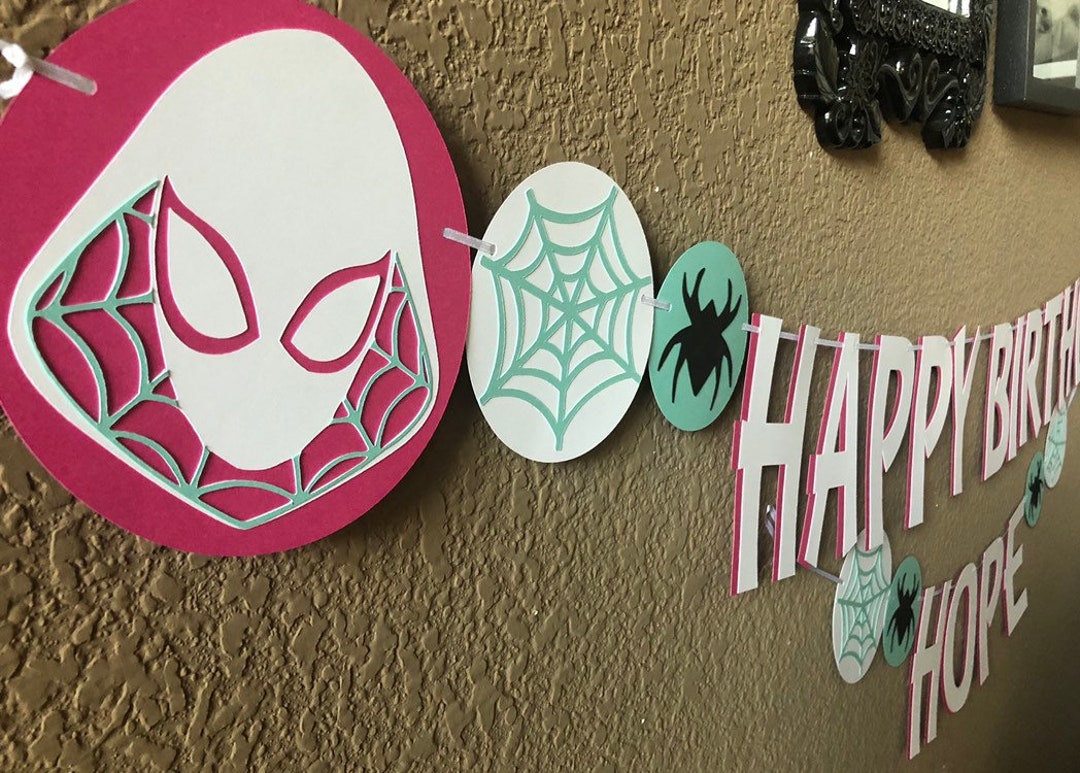 Spider-gwen Party Banner Into the Spider-verse Party Decorations Ghost ...