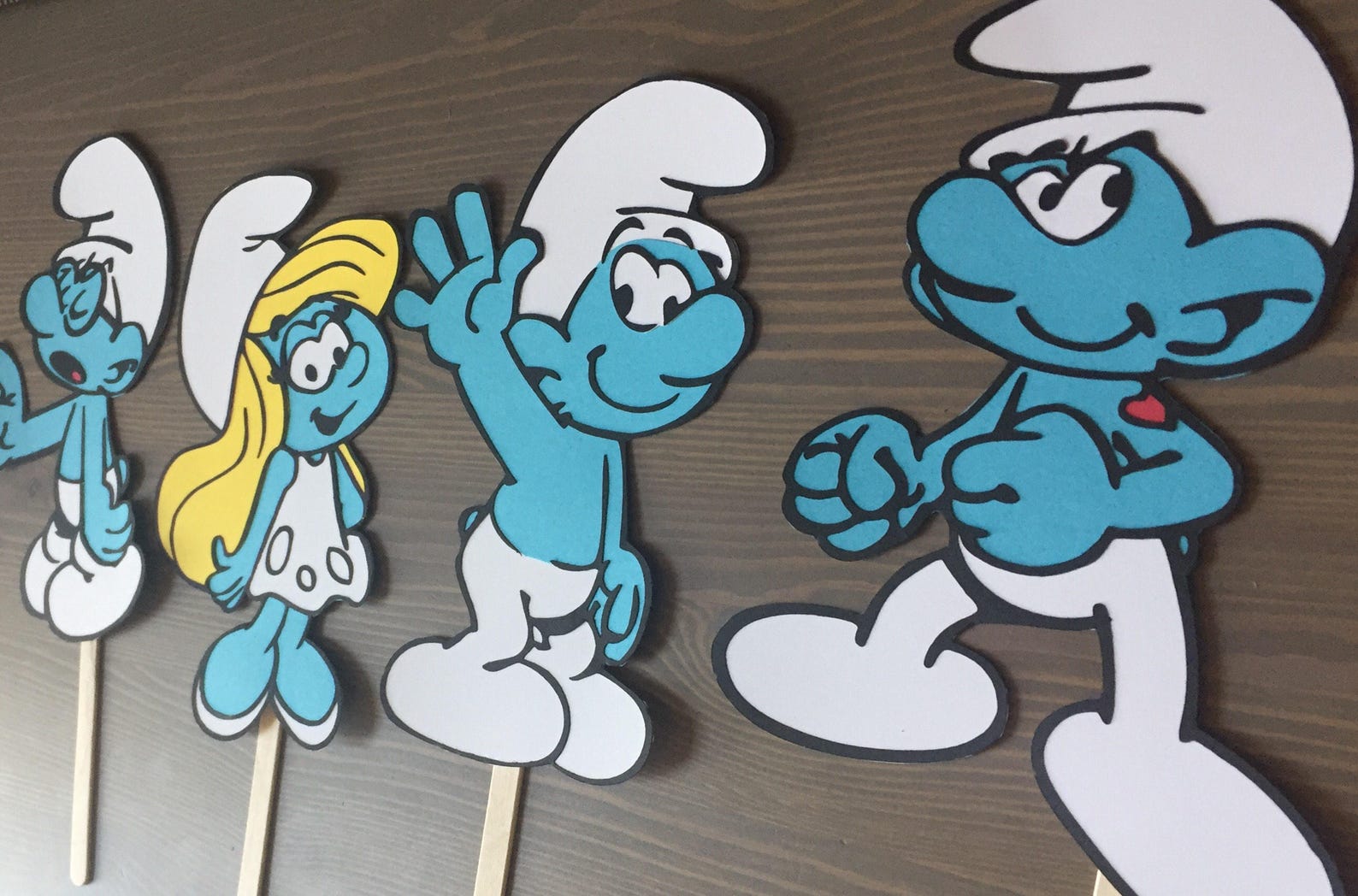 Smurf Inspired Centerpiece Sticks Smurf Party | Etsy