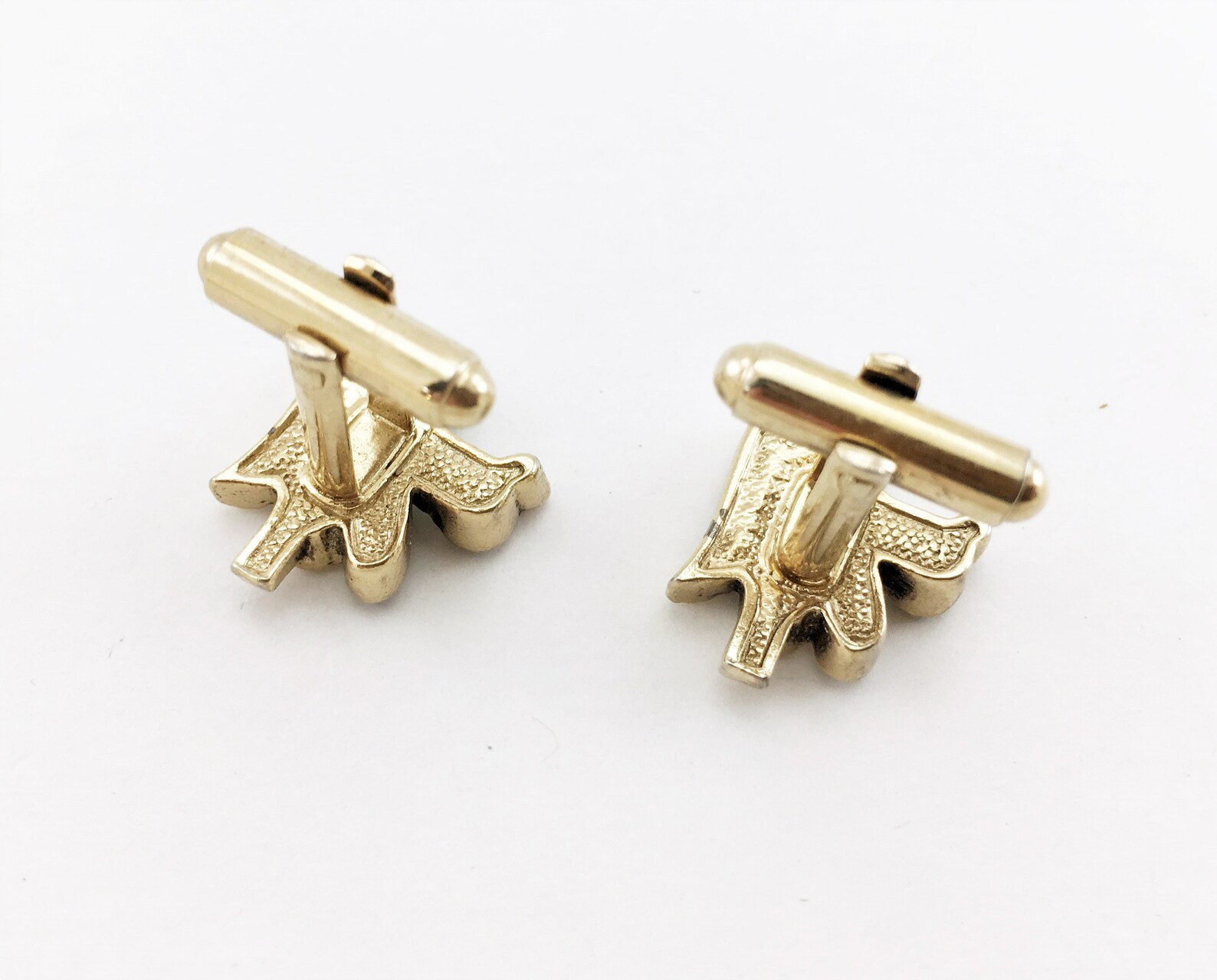 1960s Gold Poodle Cufflinks Men's Vintage Gold Tone Metal Cufflink Set ...