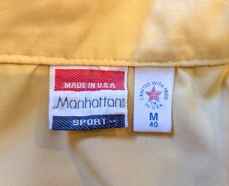 1970s-80s Vintage Men's Tab Collar Ricky Jacket Yellow Lightweight ...