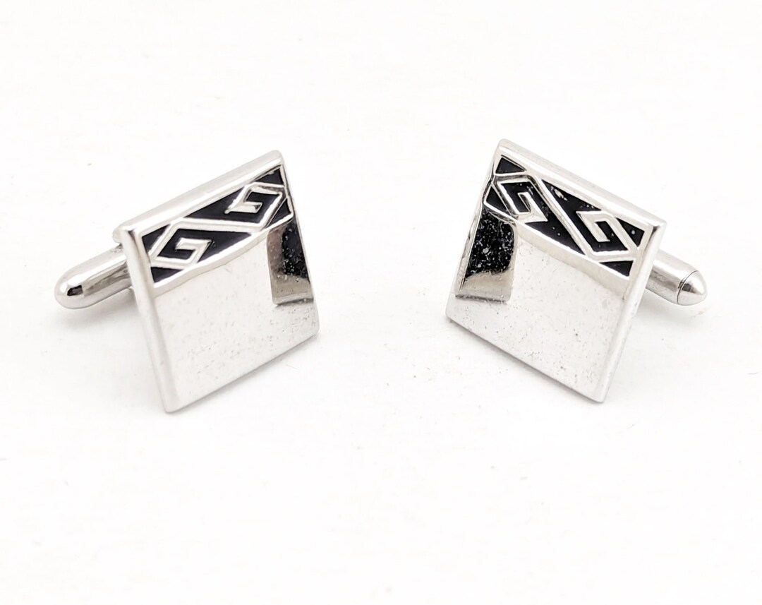 1950s-60s SWANK Cufflinks Large Silver Tone Metal Mid Century Modern ...