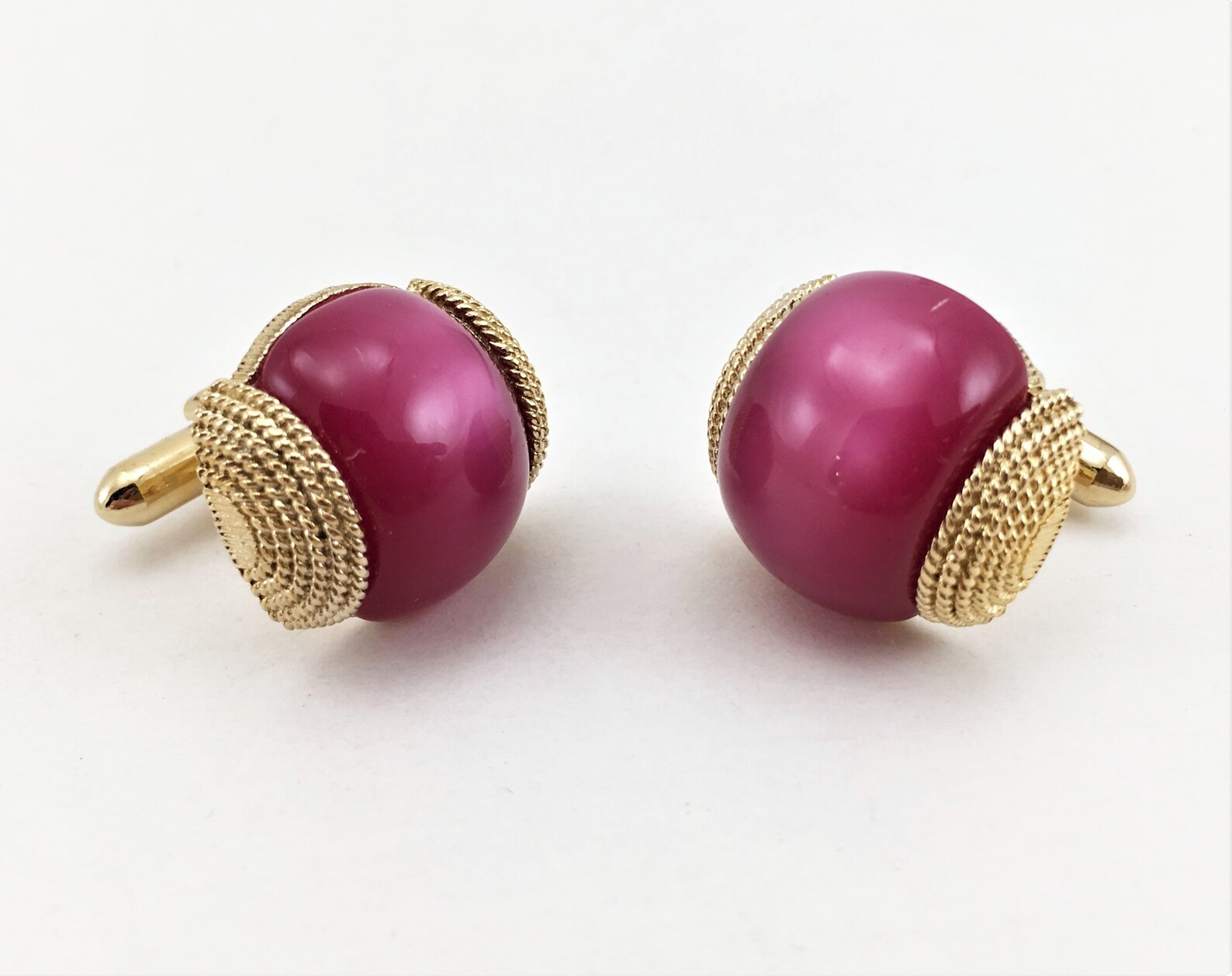 1970s SWANK Gold Cufflinks Men's Vintage Faux Star Ruby - Etsy