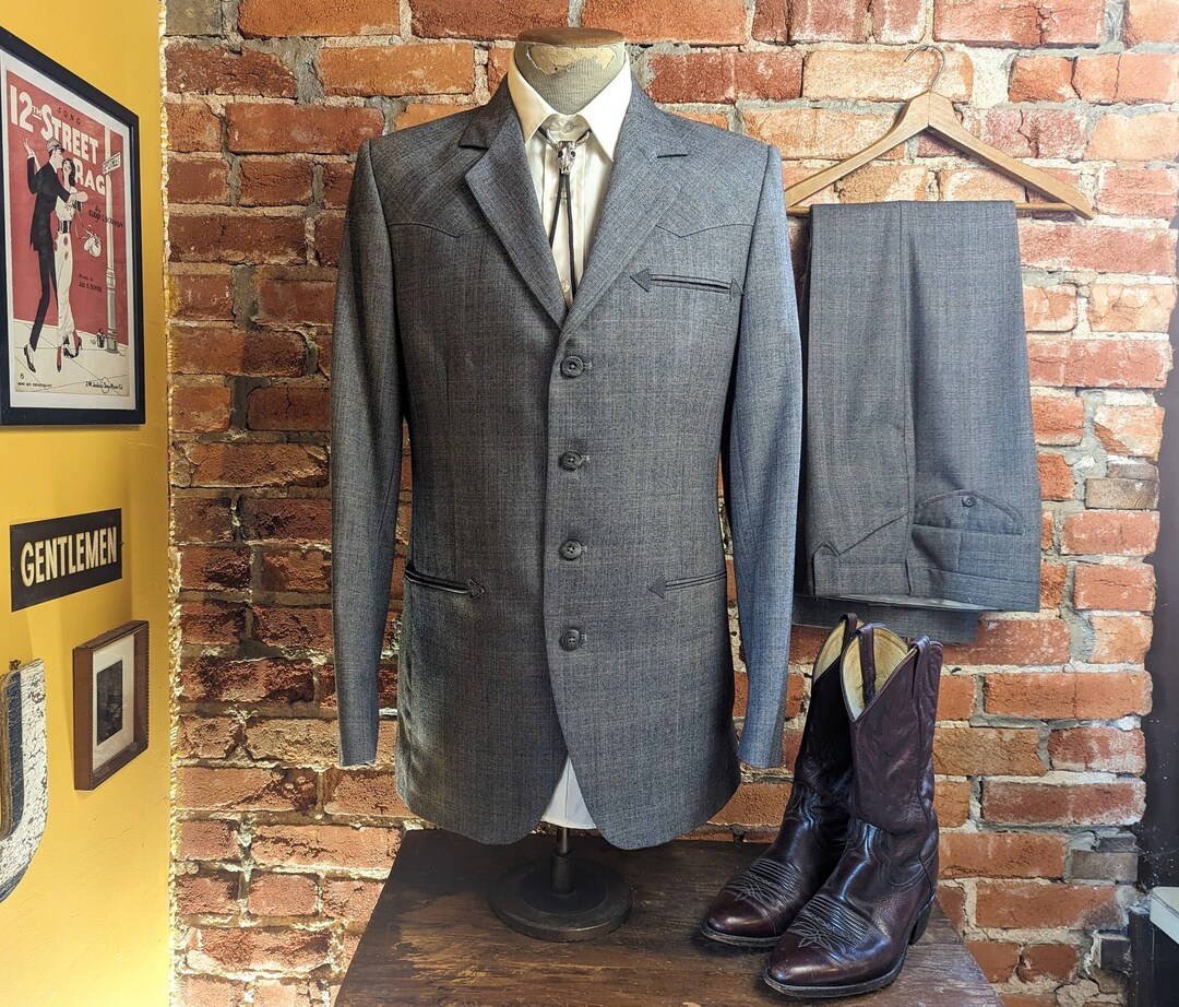 1970s 2 Piece Western Wedding Suit Jacket & Pants Men's Vintage UNWORN ...