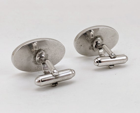 1960s ANSON Deer Cufflink Set Silver Tone Metal & Bro… - Gem