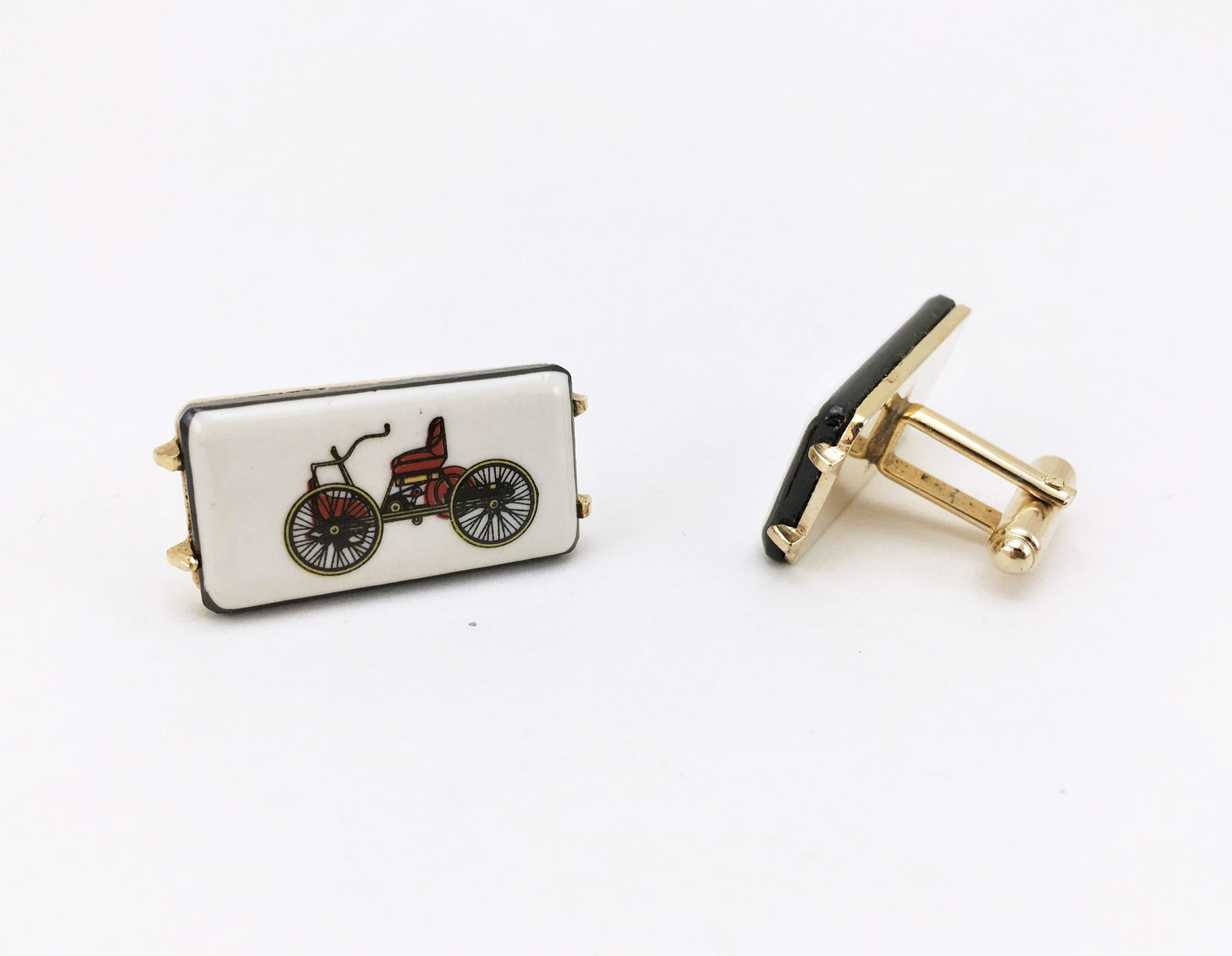 1960s-70s Antique Car Cufflinks Men's Vintage Gold Tone | Etsy