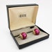 1970s SWANK Gold Cufflinks Men's Vintage Faux Star Ruby Stone & Gold ...