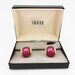 1970s SWANK Gold Cufflinks Men's Vintage Faux Star Ruby Stone & Gold ...