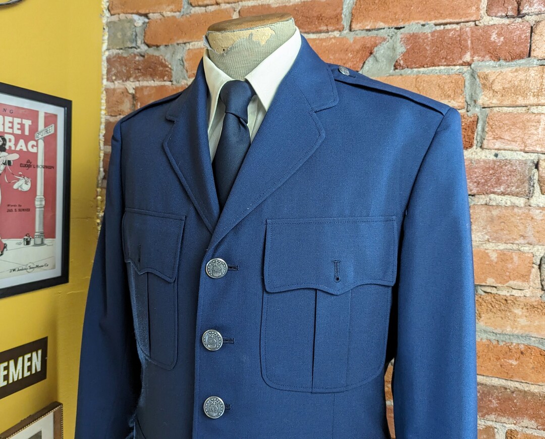 1960s-70s Air Force Uniform Jacket Vintage Men's Blue Wool Blend United ...