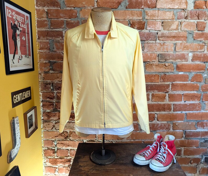 1970s-80s Vintage Men's Tab Collar Ricky Jacket Yellow Lightweight ...