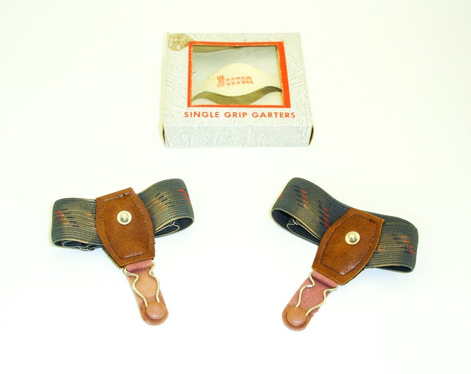 1950s Mens Sock Garters Vintage Unworn New Old Stock Adjustable Elastic ...