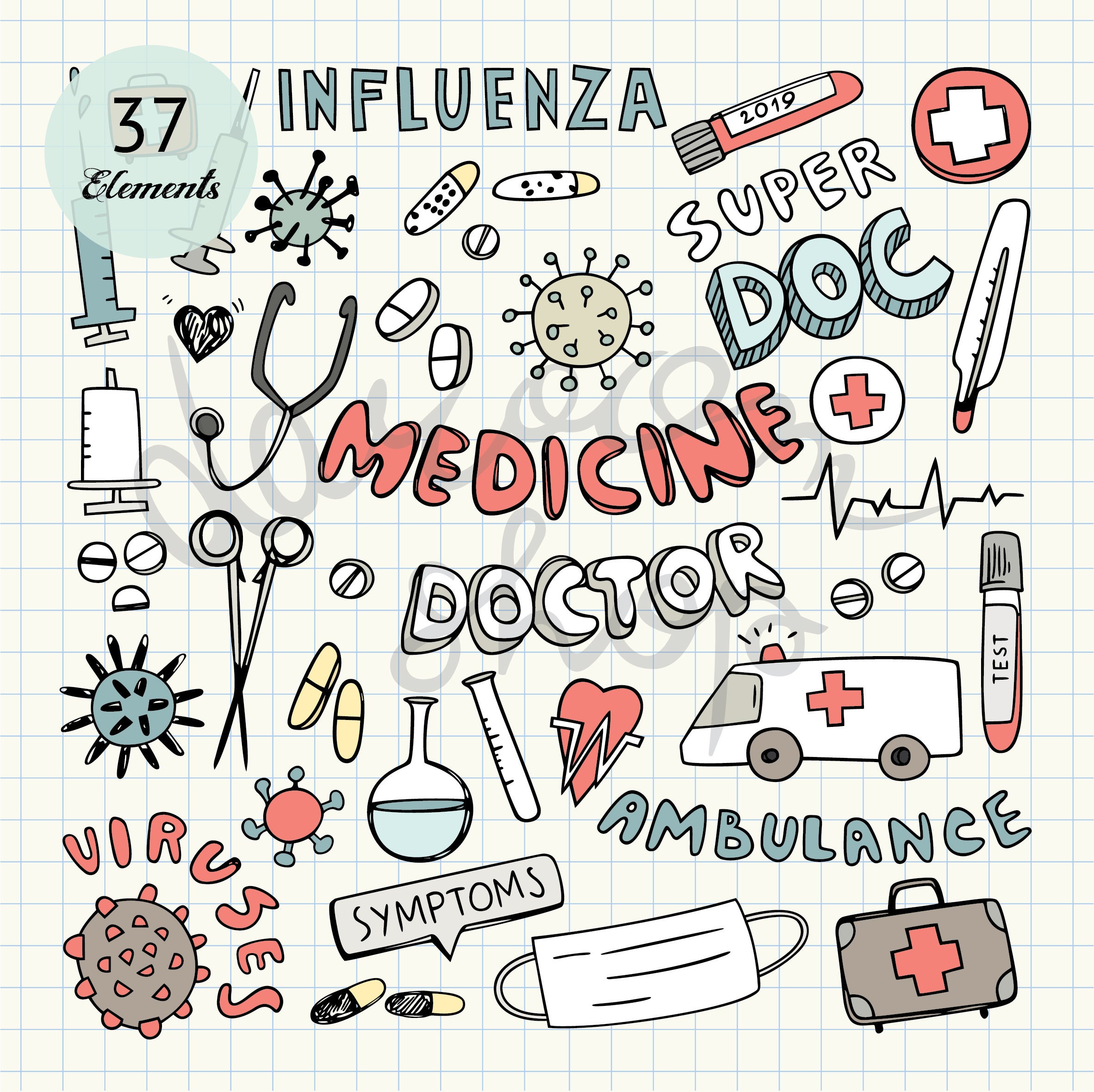 Medicine Doodle Clipart/doctor Icon/vector Hospital Medical Doodle ... Medicine Doodle Clipart/doctor Icon/vector Hospital Medical Doodle ...
