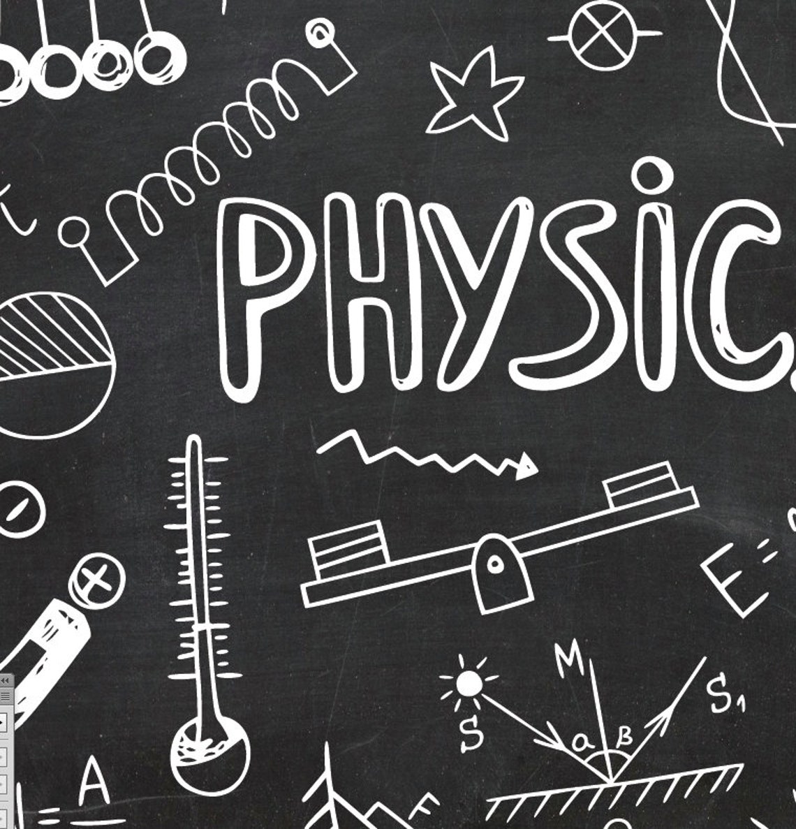 Chalkboard Hand Drawn Physics Clip Art/math Formulas/science Symbols ...