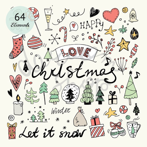 Hand Drawn Christmas - Etsy