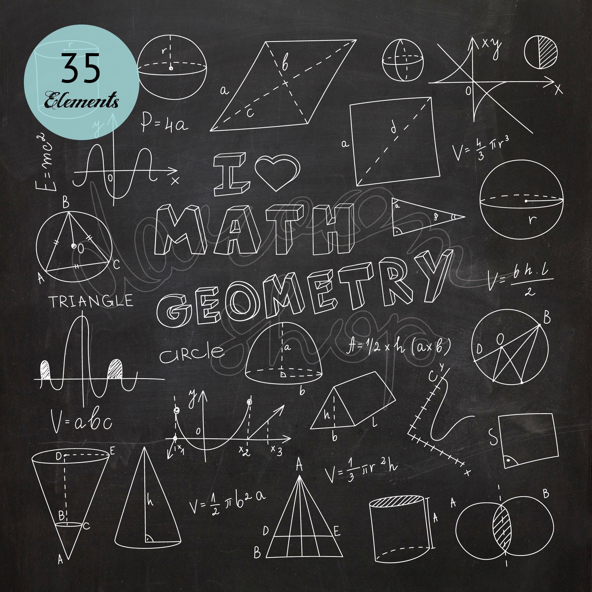 Math Chalkboard Clipart