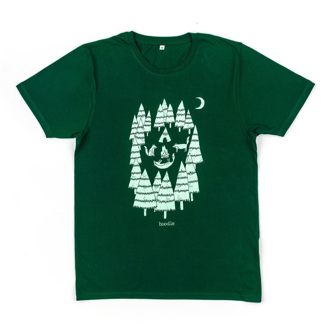 Fox T-shirt, Foxes in the Forest, Camping T-shirt, Mens Adventure T ...