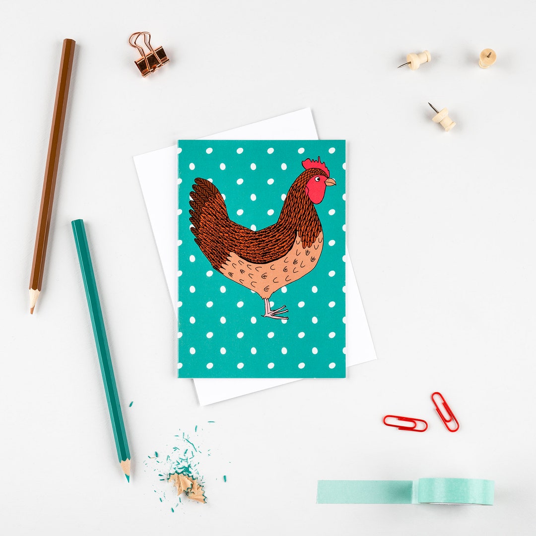 Chicken Card, Red Chicken, Chicken Lovers Card, Gift for Chicken Lover ...