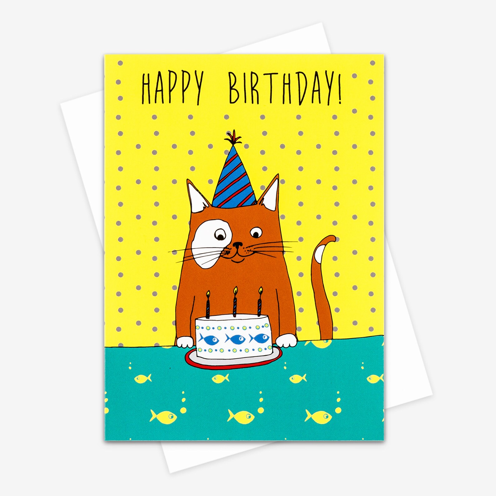 Cat card Happy birthday cute cat card cat | Etsy