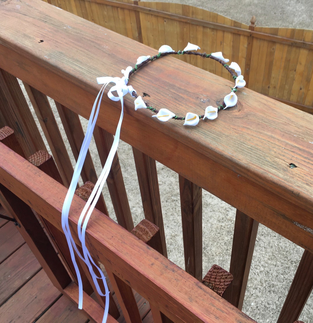 Chose Color Ribbon Dainty Calla Lily Flower Girl First Communion Bridal ...