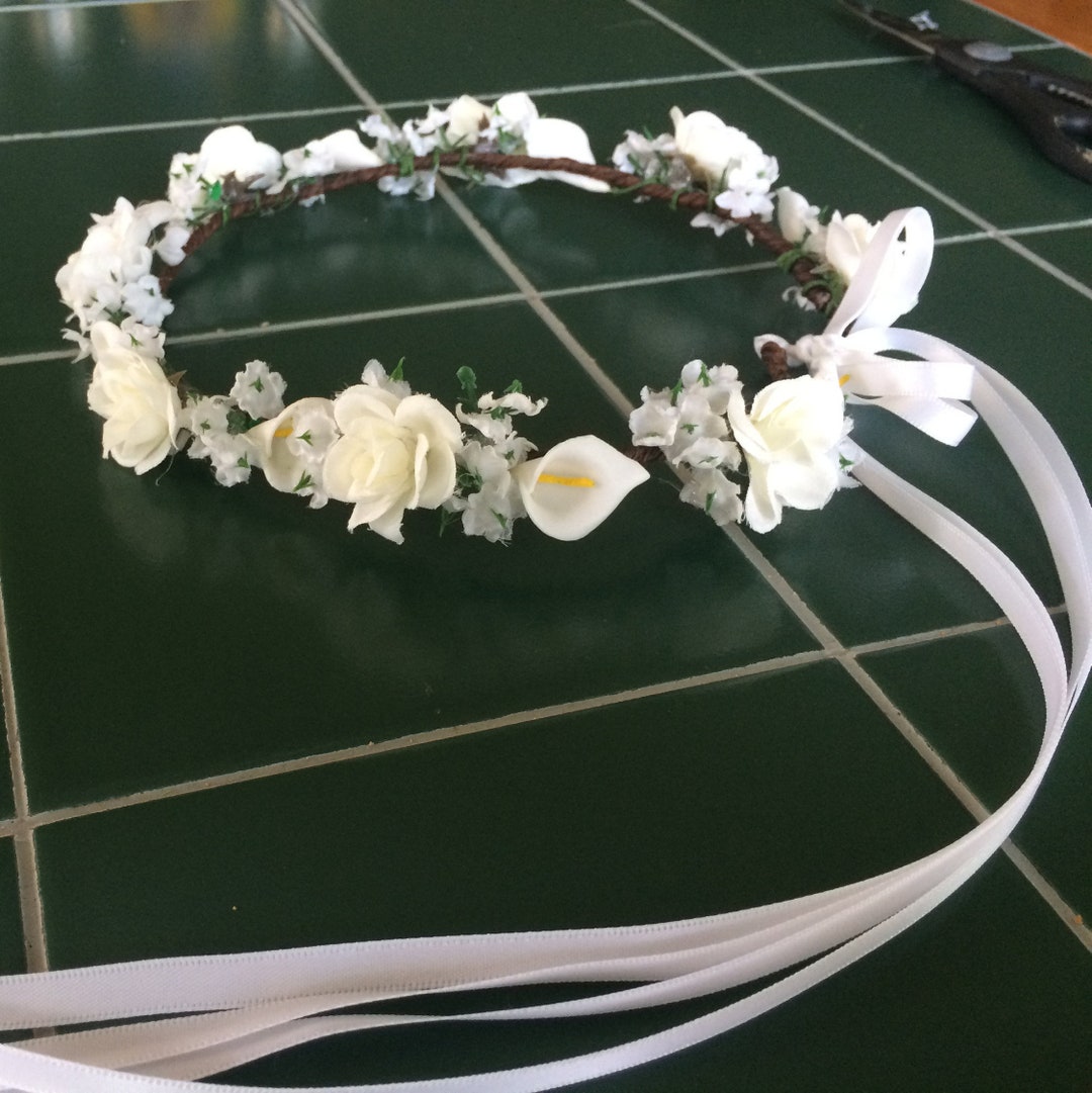 Chose Color White Ivory Rose Calla Lily Flower Girl First Communion ...