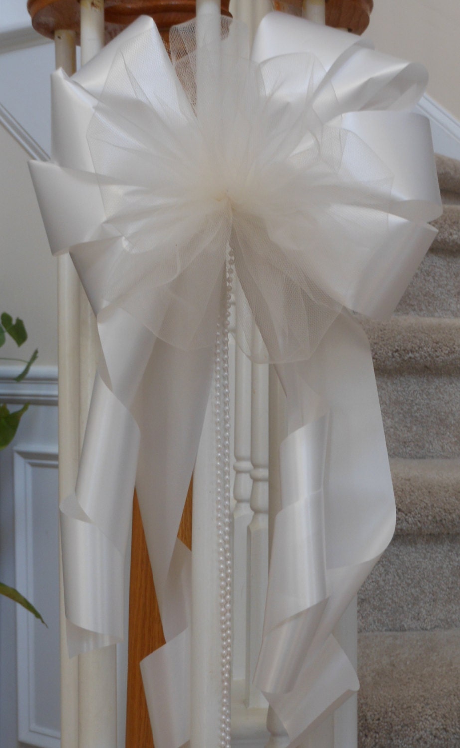 SET of 2 Large 11" Wide 22" Tails Add Your Flower Chose Color Tulle ...