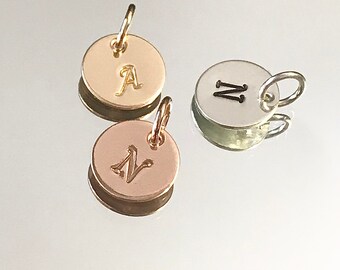 Small Initial Charm - Etsy